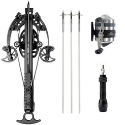 BAT Bowfishing Crossbow Bundle with Bowfishing Arrows, Reel BL25, Reel ...