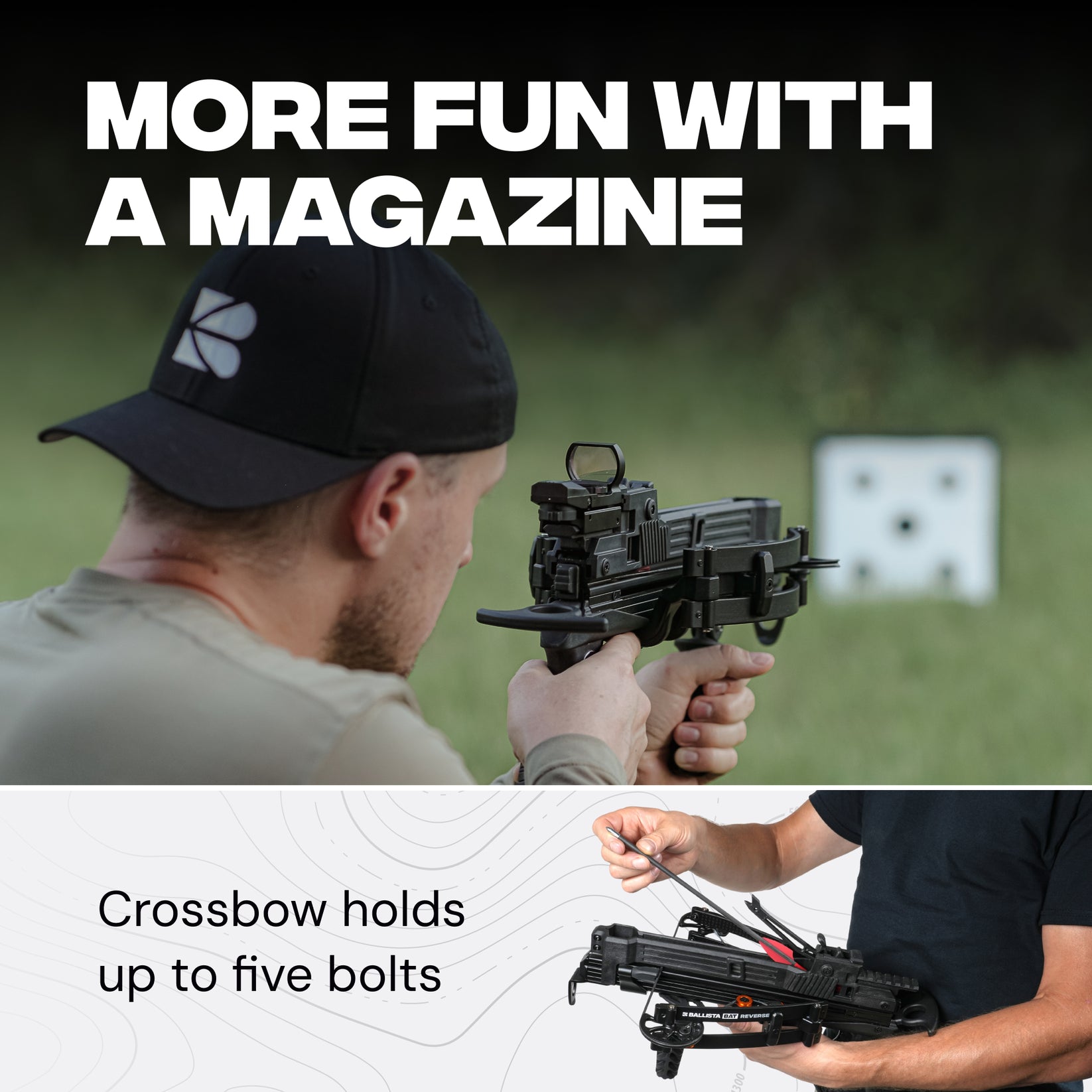 Mini BAT Reverse Crossbow with Magazine - 340 FPS, 150lbs – BALLISTA